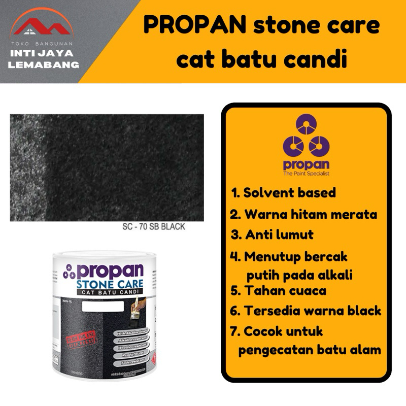 Jual Propan Stone Care Cat Batu Candi 1lt Pelapis Batu Alam Hitam ...