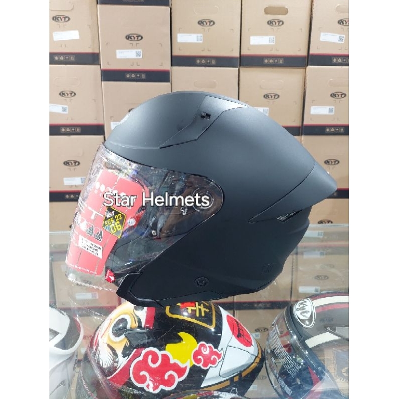 Jual Helm KYT TTR Jet Solid Ice Matt Black | Shopee Indonesia