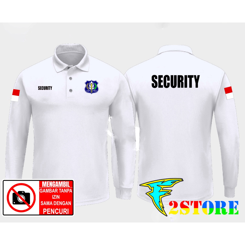 Jual Baju Kaos Kerah Model Polo SECURITY Logo dada dan punggung ...
