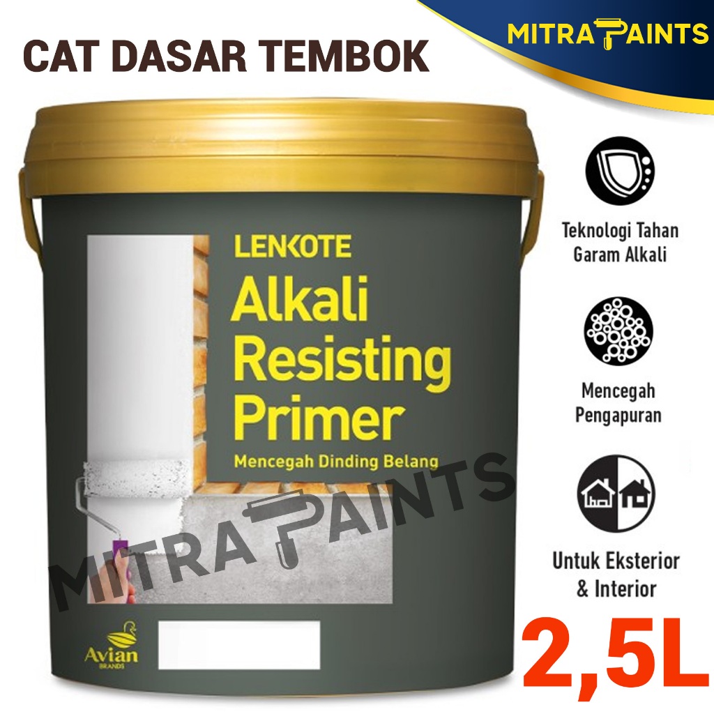 Jual Lenkote Alkali Resisting Primer 2,5 Liter / Cat Dasar Tembok ...