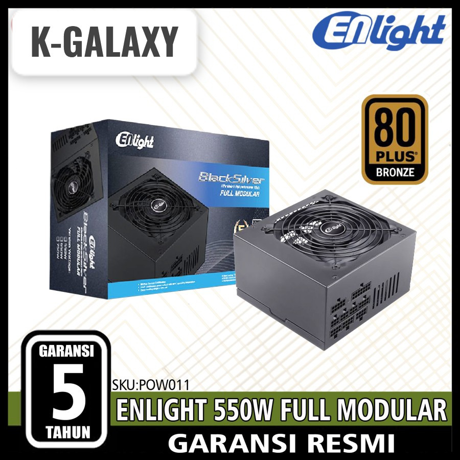 Jual Power Supply Enlight 550 Watts Black Silver Full Modular 80 ...