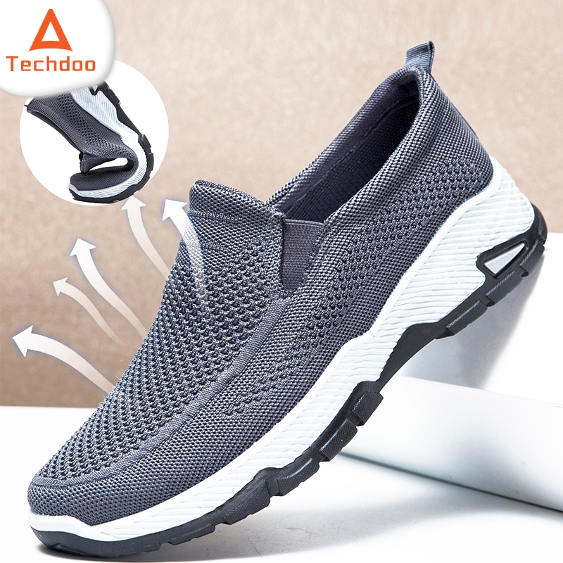 Jual Techdoo Sepatu Pria Casual Sepatu Slip On Slop Anti Slip Fashion Mules Kantor Santai Keren ...
