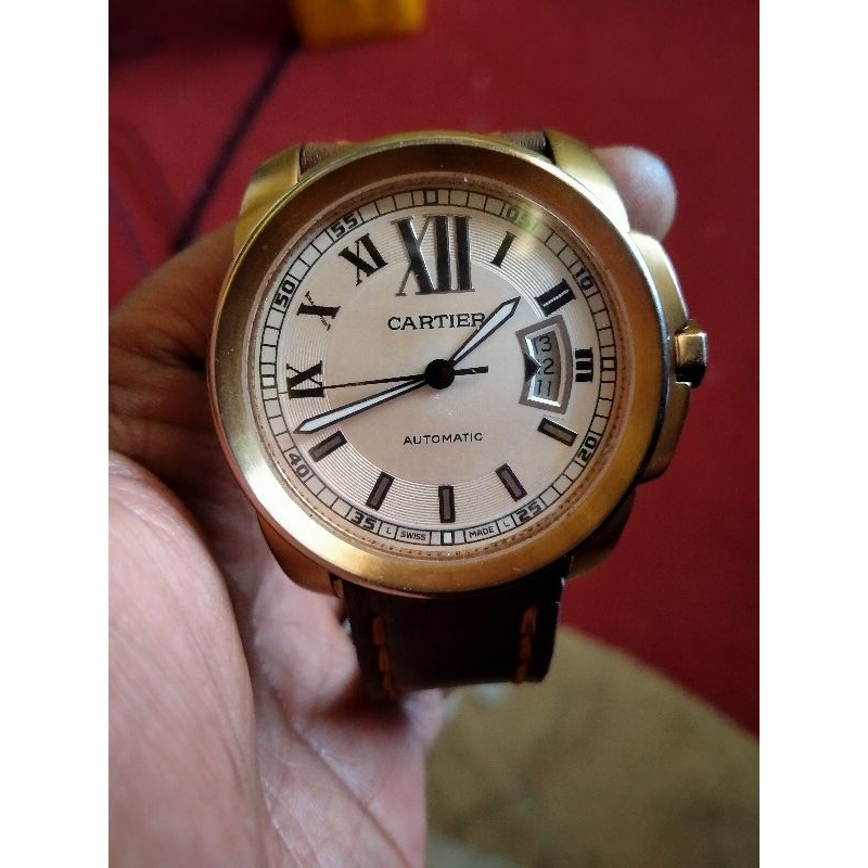 Jual Jam tangan cartier automatic swiss eta movemant big size | Shopee ...