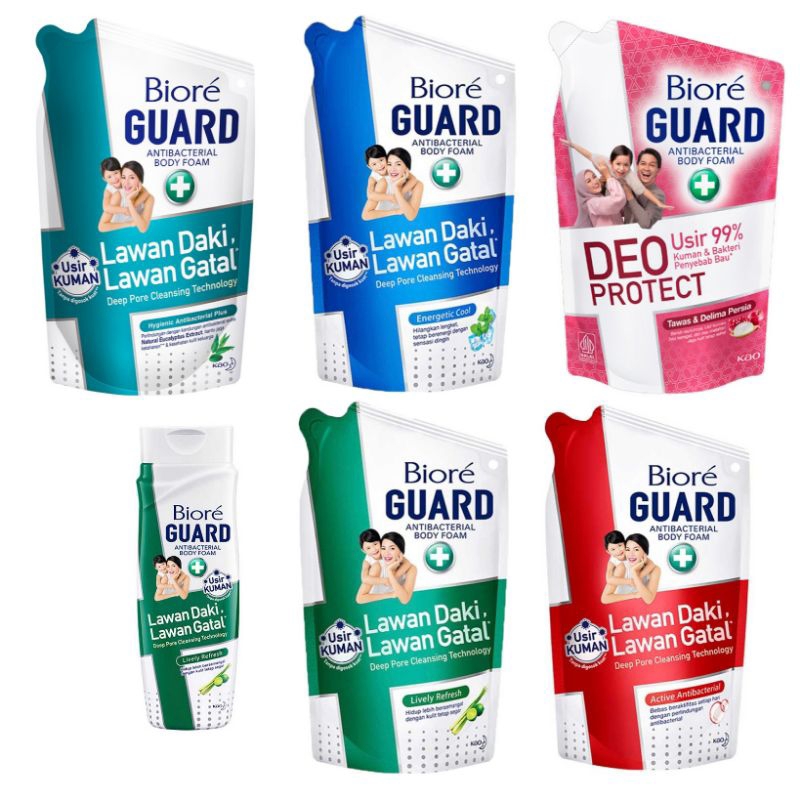 Jual Biore Guard Aneka Body Foam sabun mandi Anti gatal biru merah ...