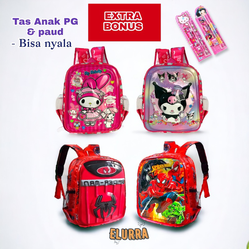 Jual (EXTRA BONUS)Tas anak pg dan paud karakter tas anak paud bisa ...