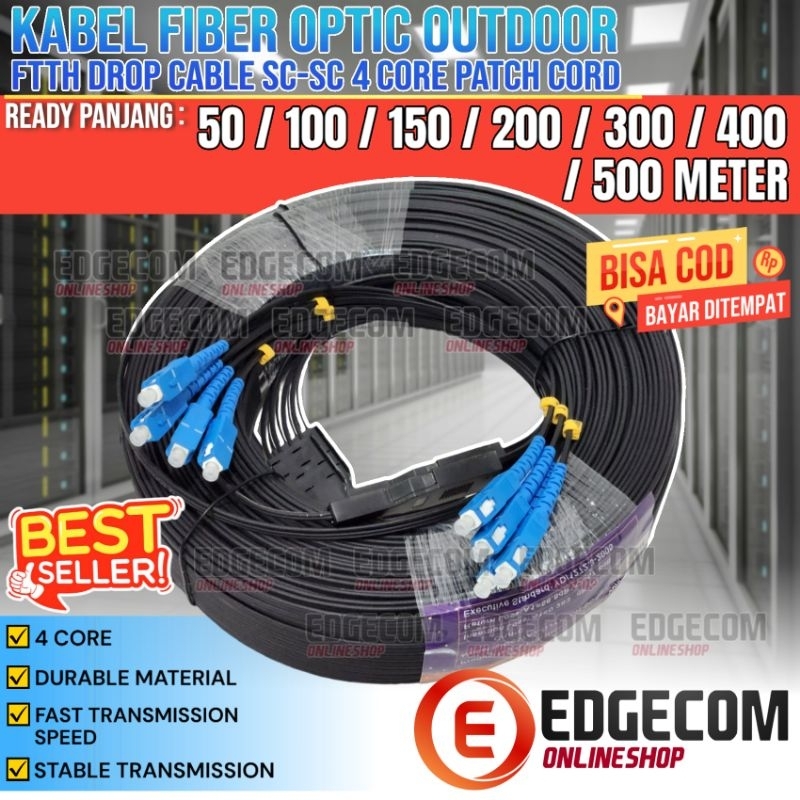 Jual KABEL FIBER OPTIC FO 4 CORE PRECON FTTH SC OUTDOOR 50 METER FIBER OPTIK | Shopee Indonesia