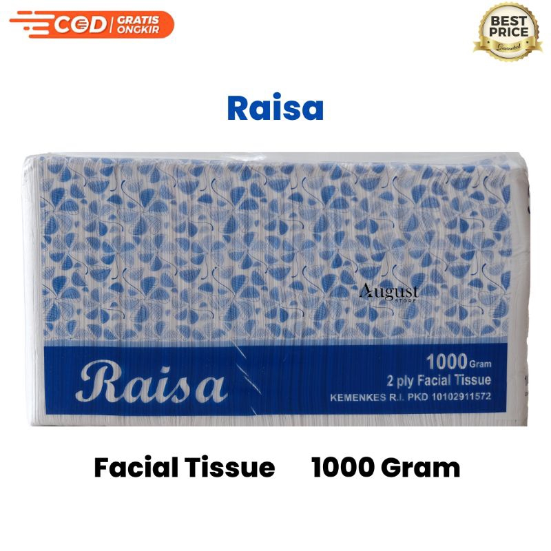 Jual Tisu Tissue Facial Pulp Raisa Isi 1000 Gram / 2 Ply / Tissue Wajah ...