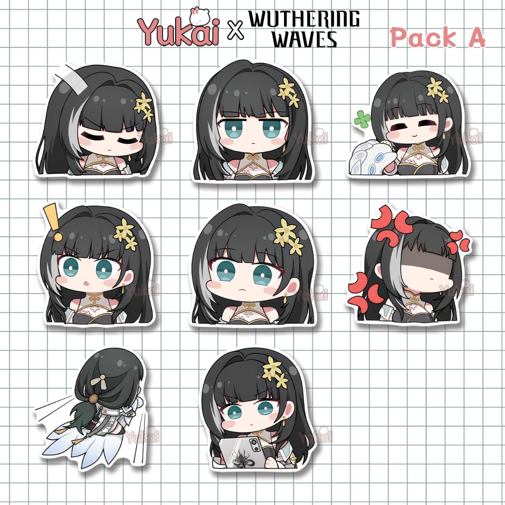 Jual Stiker Pack Baizhi Wuthering Waves Premium, Sticker Anime ...