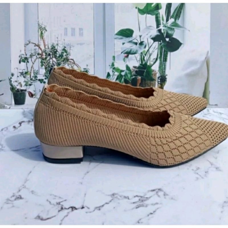 Jual Sepatu rajut Flatshoes sol karet Wanita Rajut Import sol karet ...