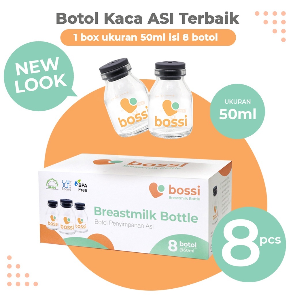 Jual Bossi - Botol Kaca ASI 100 ml 1 Box Isi 8 Botol | Shopee Indonesia