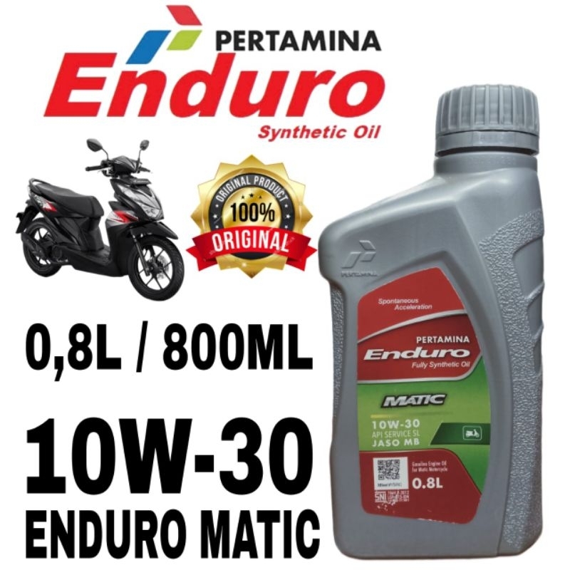 Jual OLI PERTAMINA ENDURO MATIC 10W 30 ORIGINAL 0.8 LITER ( 800 ML ) | Shopee Indonesia