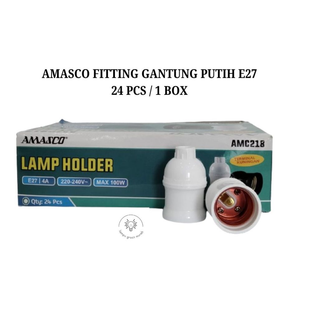 Jual AMASCO FITTING PUTIH AMC-218W FITING LAMPU E27 (24 PCS/ 1 BOX ...