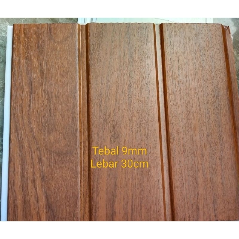 Jual Plafon PVC Laminate Coklat Tua Tebal 9mm Lebar 30cm | Shopee Indonesia