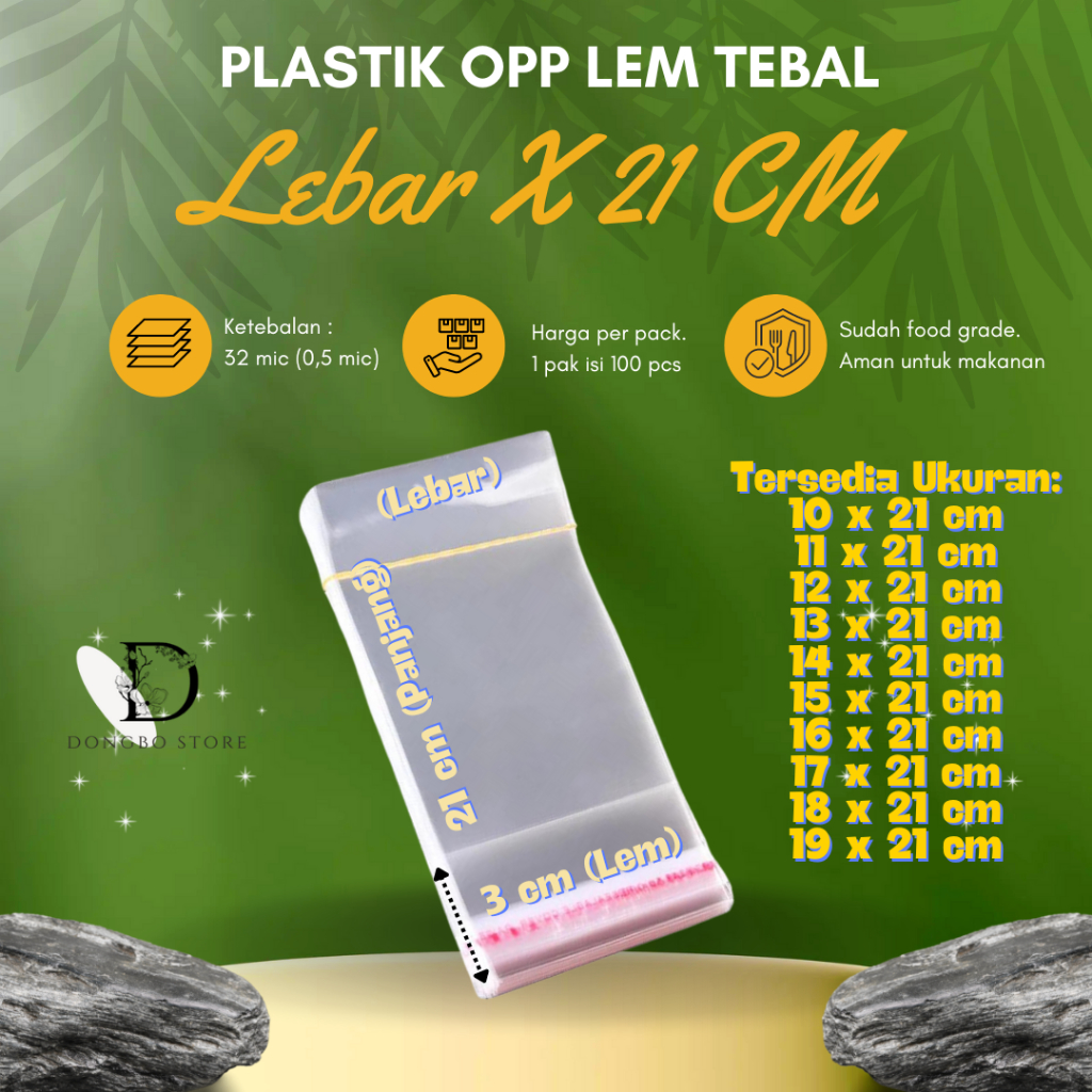 Jual (TEBAL) Plastik OPP Lem Bening 10x21/11x21/12x21/13x21/14x21/15x21 ...