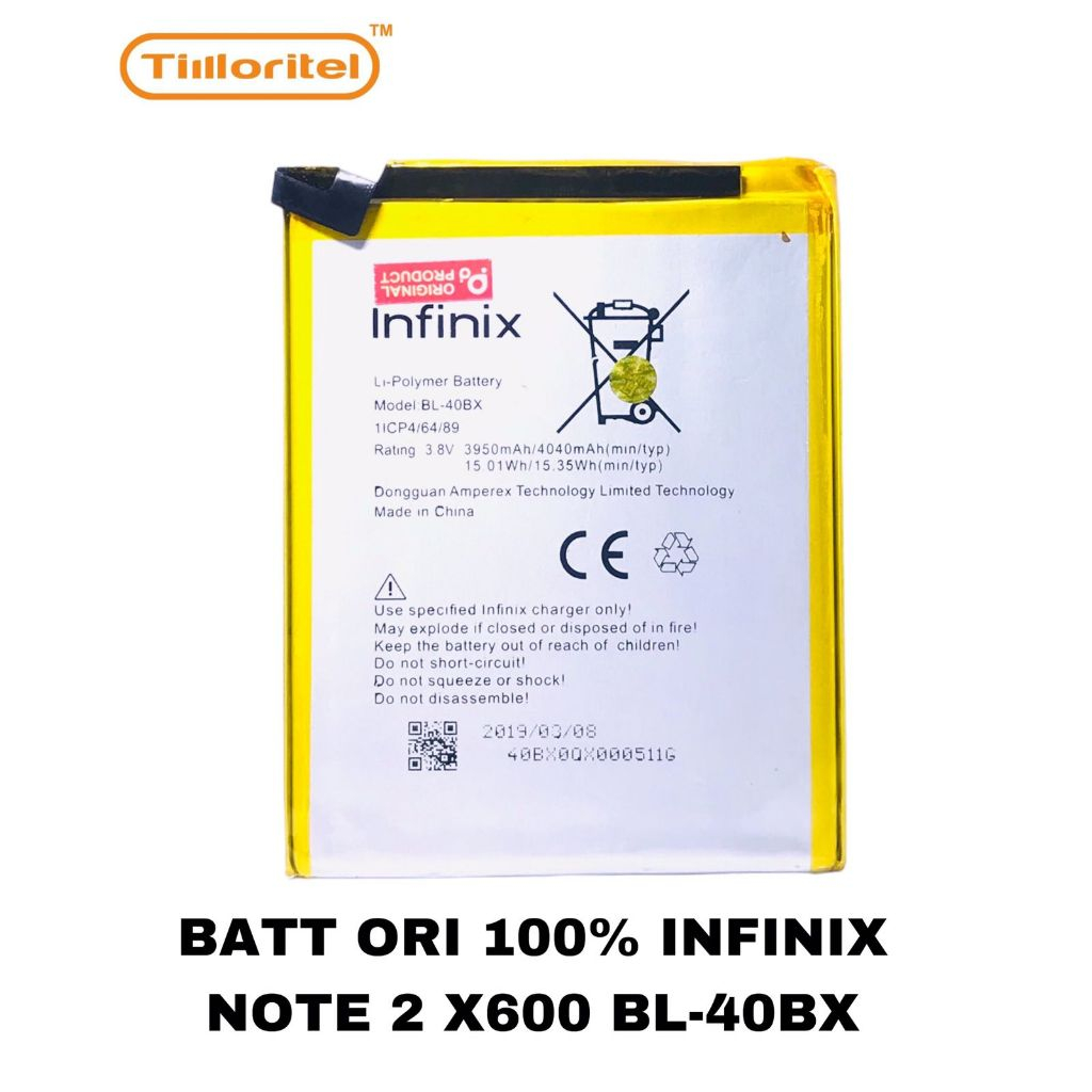 Jual BATT ORI 100% INFINIX NOTE 2 X600 BL-40BX | Shopee Indonesia