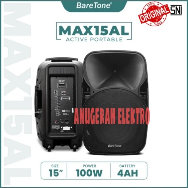 Jual SPEAKER PORTABLE WIRELESS BARETONE MAX 15AL 15 INCH | Shopee Indonesia