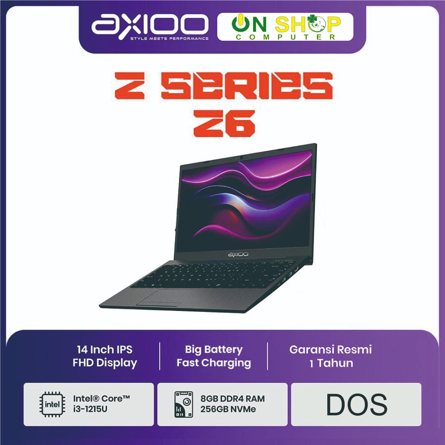 Jual AXIOO Mybook Z6 Intel Core i3 1215U Ram 8GB SSD 256GB DOS W11 BLACK | Shopee Indonesia