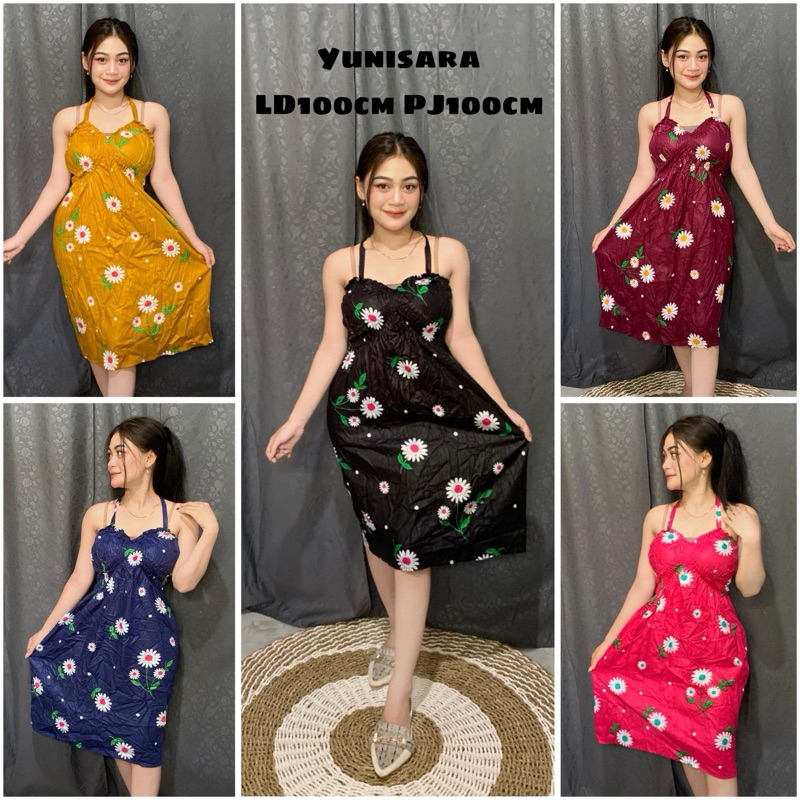Jual Dress/daster midi Yunisara daster kerut dada solo daster sexy ...
