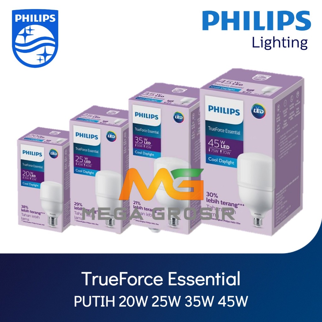 Jual Lampu PHILIPS LED TrueForce Essential 18W 22W 30W 35W 45W W Watt Putih - Bohlam TForce ...
