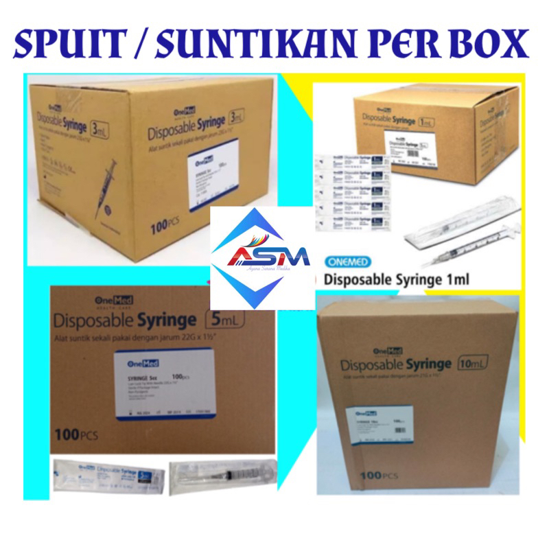 Jual MACAM SPUIT / SYRINGE | SPUIT ALL UKURAN PER BOX ISI 100 ONEMED ...