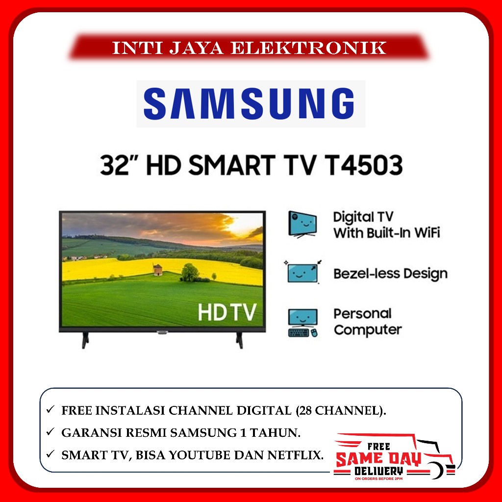 Jual TV SAMSUNG SMART LED 32 INCH 32T4503 DIGITAL SMART TV T4503 32INCH ...