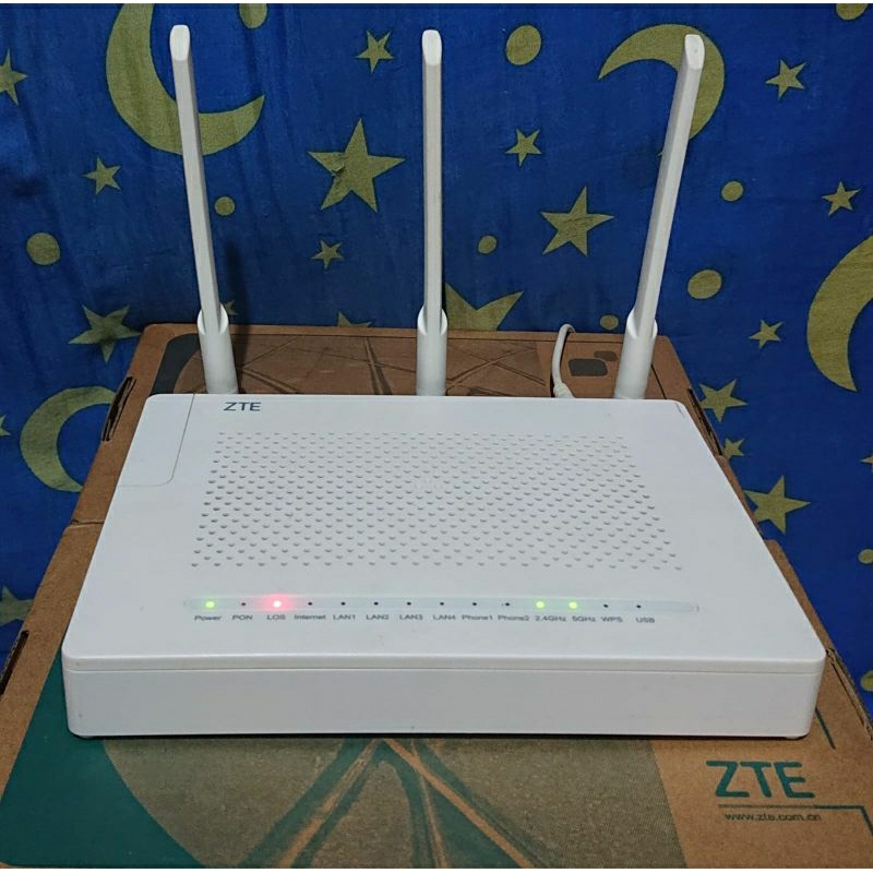 Jual ZTE F670 ROUTER GPON ONT Wi-Fi Dual-Band Antena 3 (Unit & Adaptor ...