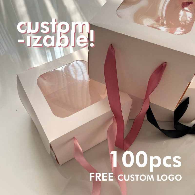 Jual BOX KUE WINDOW AESTHETIC / KOTAK KUE JENDELA / CAKE BOX AESTHETIC ...