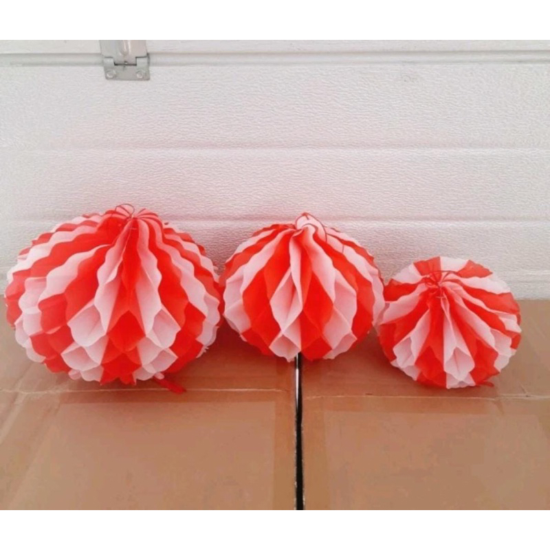 Jual Lampion Lipat Plastik Honeycomb Merah Putih (Harga Per 1biji ...