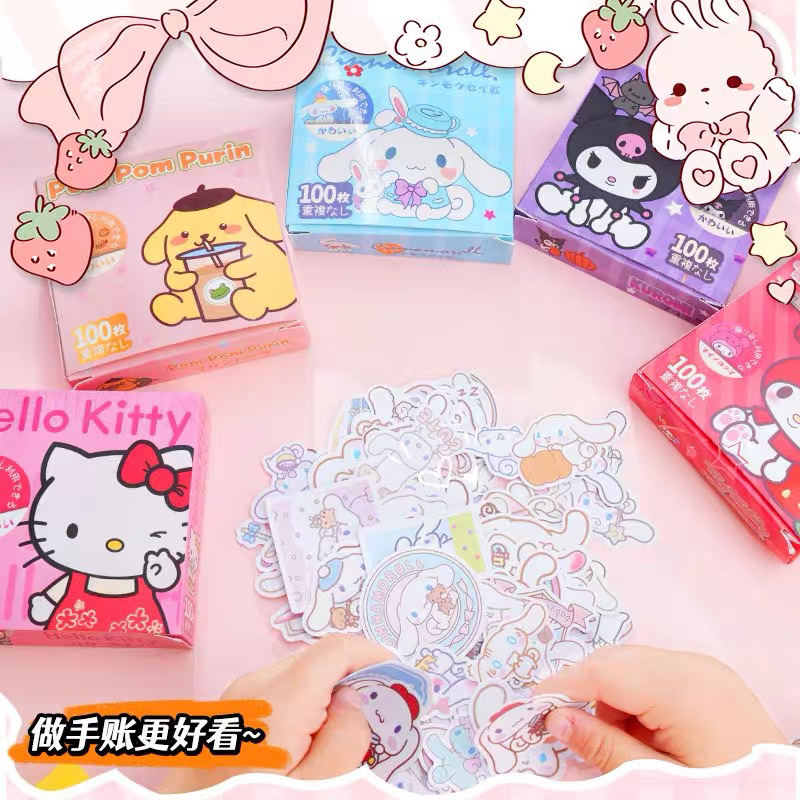 Jual Sticker Sanrio Premium Small Box isi 100 Pcs Aesthetic Waterproof ...