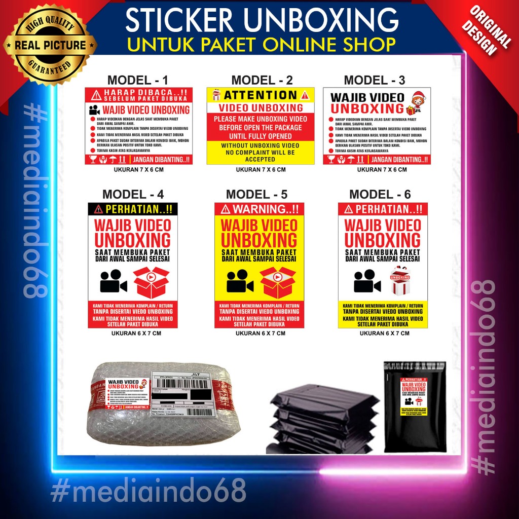 Jual STIKER UNBOXING LABEL PAKET OLSHOP /STIKER LABEL PERINGATAN ...