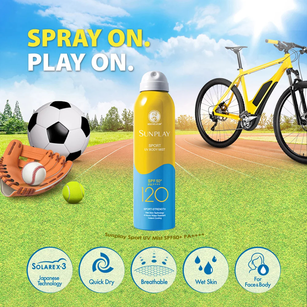 Jual SUNPLAY Sports UV Body Mist SPF 120 165ml | Shopee Indonesia