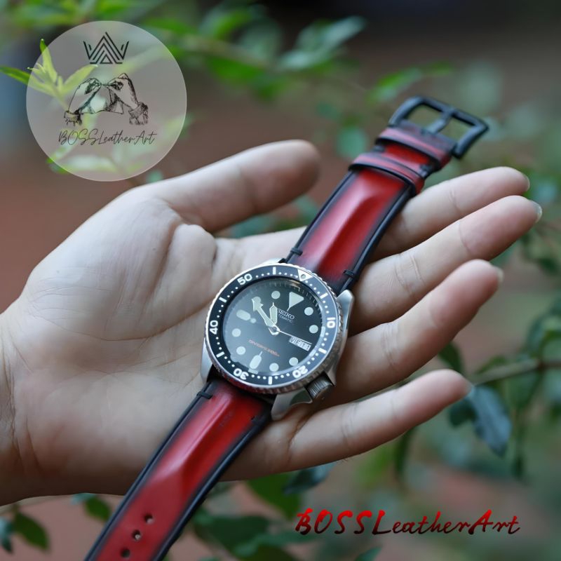 Jual Strap Tali Jam Tangan // Tali Jam Tangan Kulit Asli // Merah ...