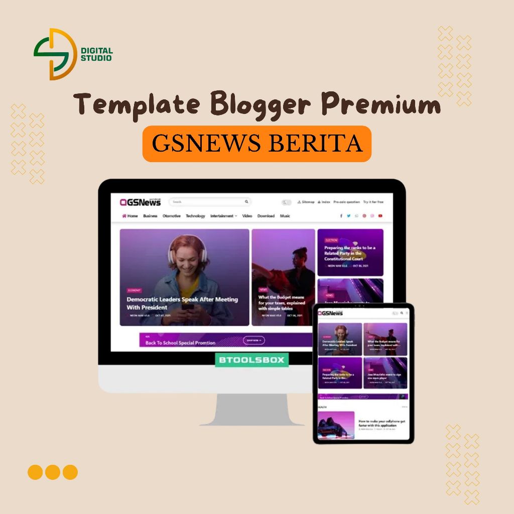 Jual Template Bloger Premium GsNews v2 Blog & Magazine Blogger ...