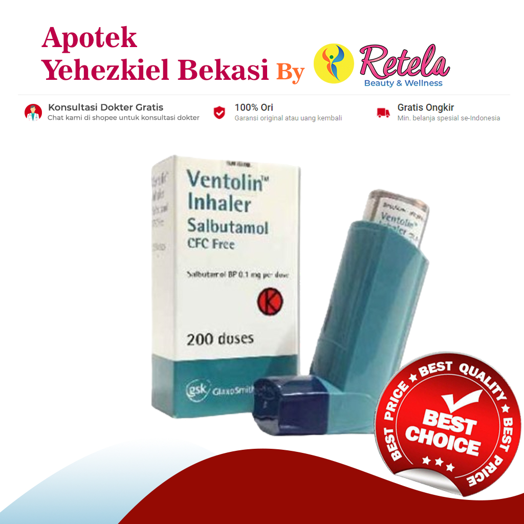 Jual VENTOLIN INHALER 100 MCG 200 DOSIS | Shopee Indonesia