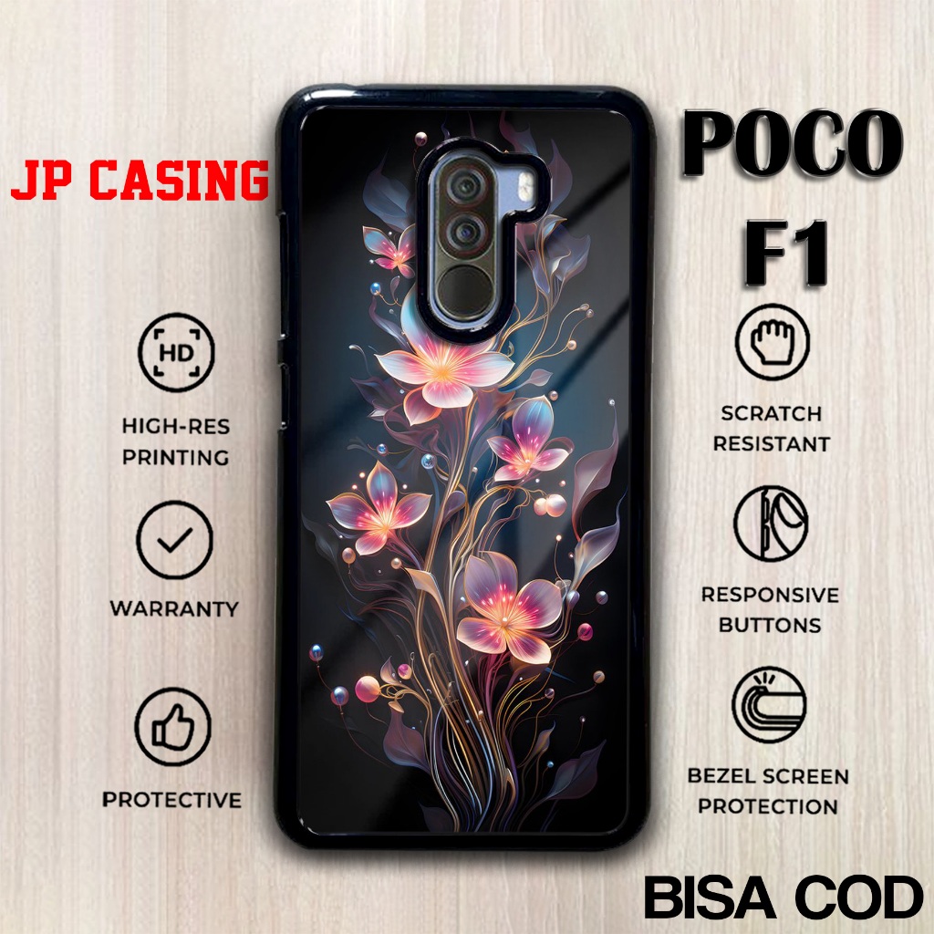 Jual Case Poco F1 Terbaru - Poco F1 - Motif Flower Baru Cute - Hardcase ...