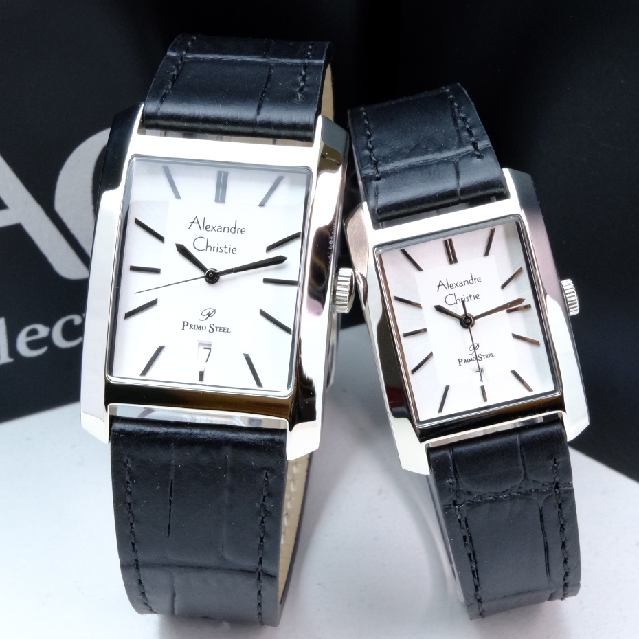 Jual Jam Alexandre Christie Couple Terbaru 2024 Original AC 1019 Kulit ...