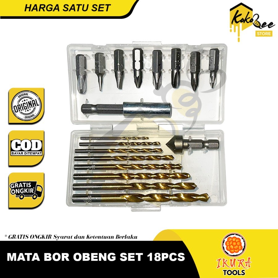 Jual Mata bor countersink besi baja alumunium roofing obeng baut set ...