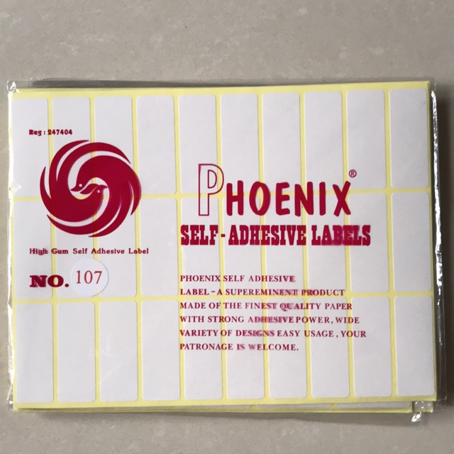 Jual Stiker Label Harga Phoenix Logo Bulat isi 7 lembar Nomor 103 107 ...