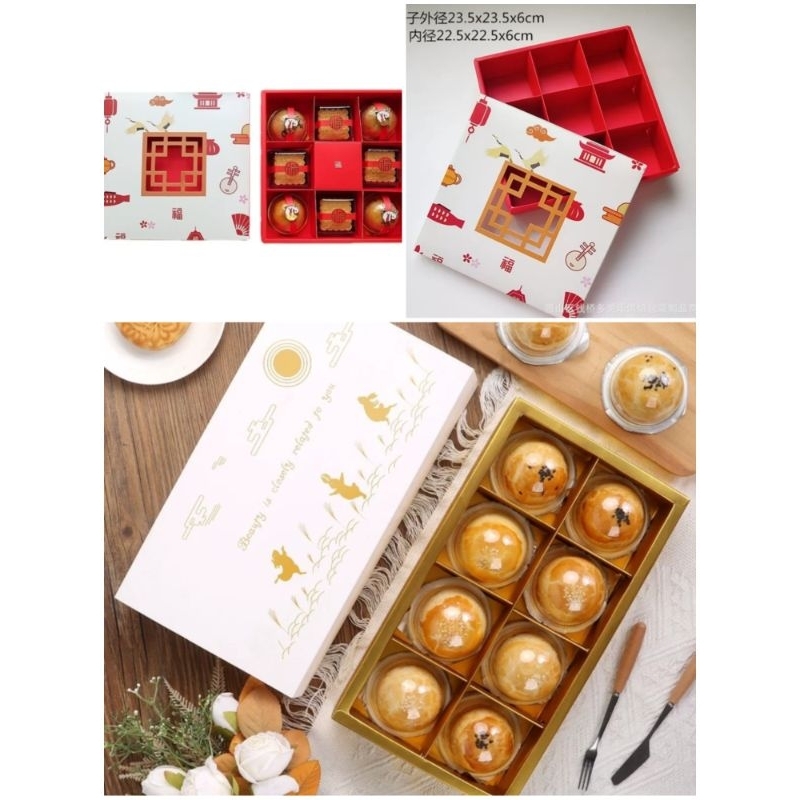 Jual Box Mooncake sekat 8 box mooncake sekat 9 Box Kue bulan 75gr box ...