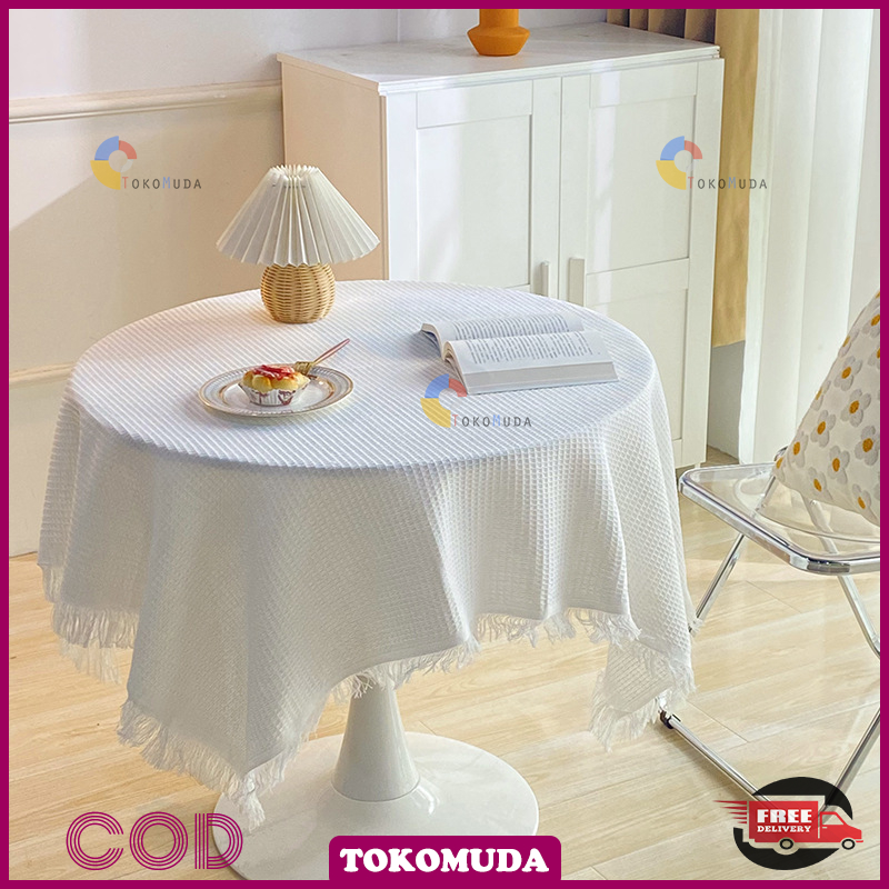 Jual TOMUMU COD Taplak Meja Bulet bahan kain UKURAN 120CM DAN 130CM ...