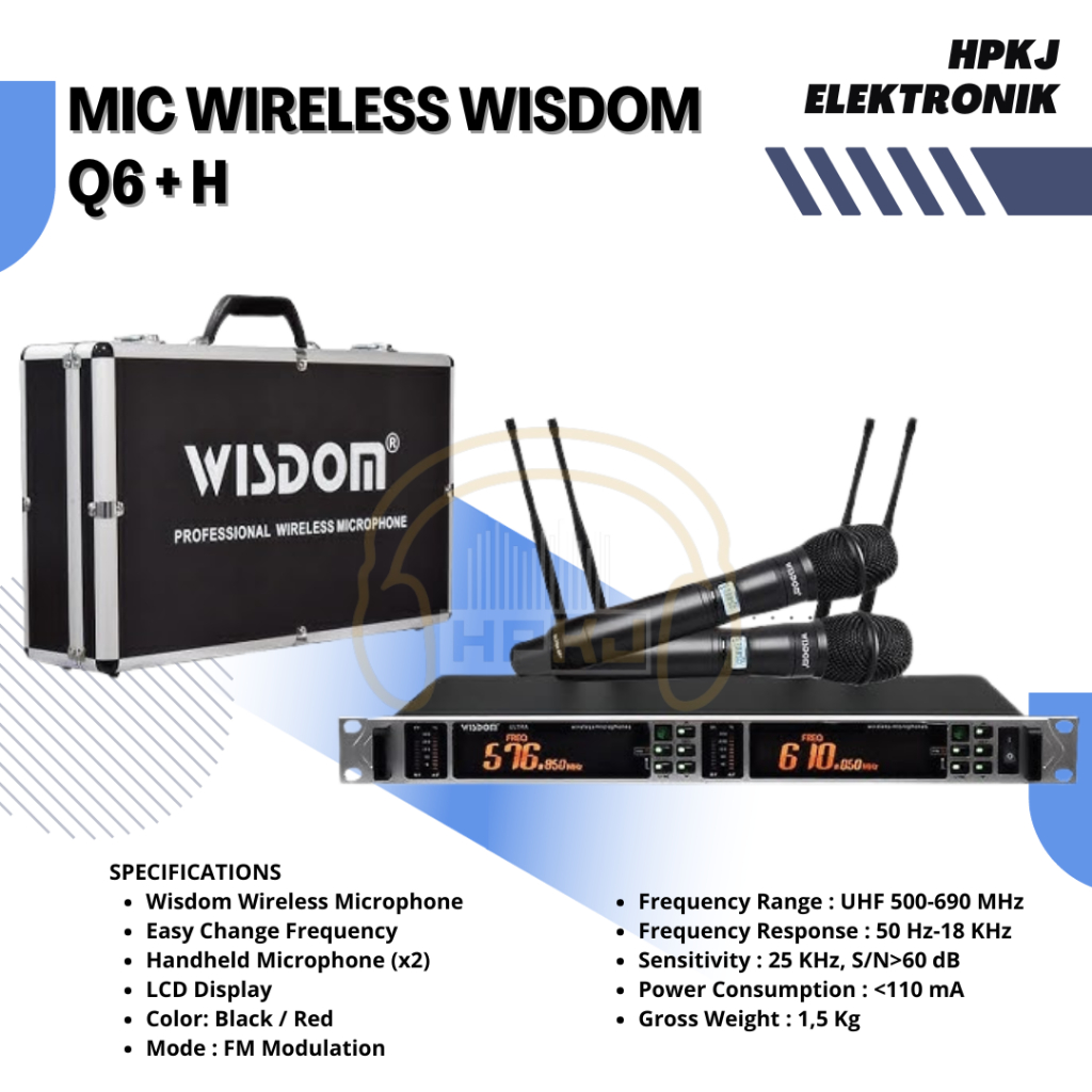 Jual MICROPHONE WIRELESS WISDOM Q6+ HH HITAM MIC WIRELESS WISDOM ULTRA Q6+ ( HANDHELD ) | Shopee ...