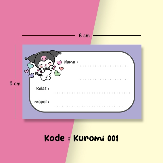 Jual Sticker Nama Sekolah edisi Sanrio Kuromi Cinammorol Melody Lucu ...