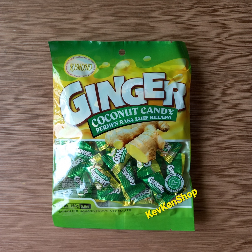 Jual KIMONO Candy Ginger coconut Permen Jahe Kelapa 160g BPOM HALAL ...