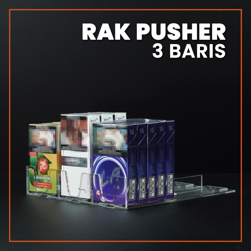 Jual Rak Akrilik Pusher Display Otomatis Minimarket Supermarket 3 Baris ...
