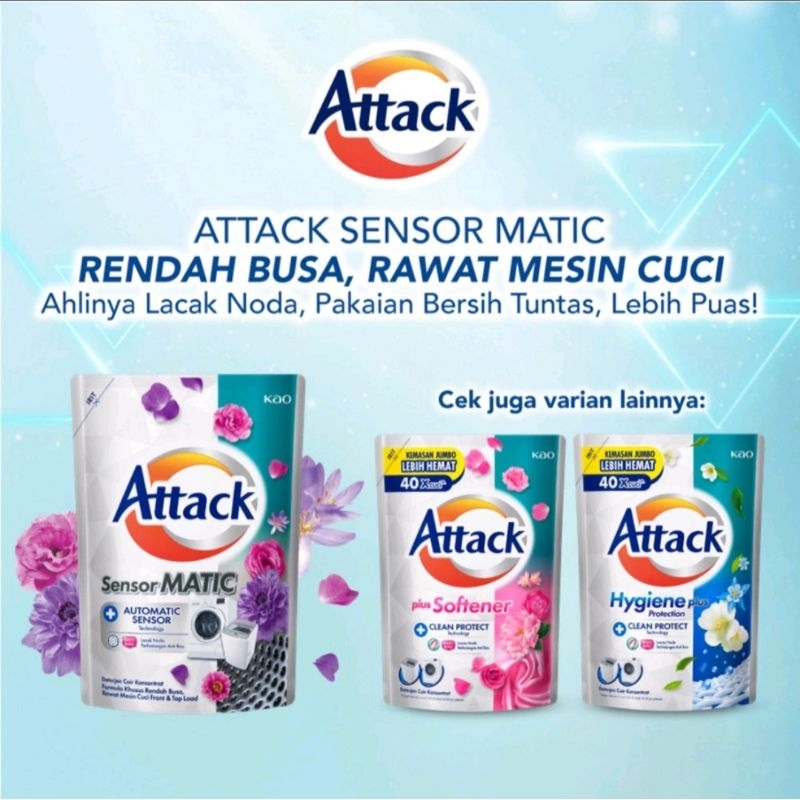 Jual Attack Sensor Matic - Deterjen Cair - 1200ml | Shopee Indonesia