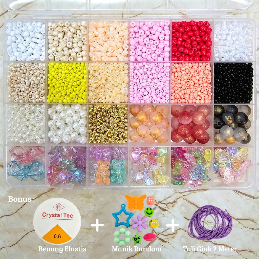 Jual Manik Manik Pasir 1 Box - Manik2 Mote Payet Pasir Paket DIY (BONUS ...