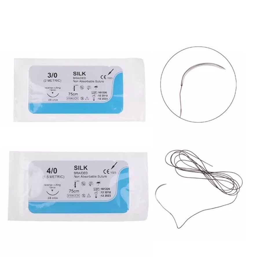 Jual Dental suture non absorbable Jarum hecting jarum jahit benang ...