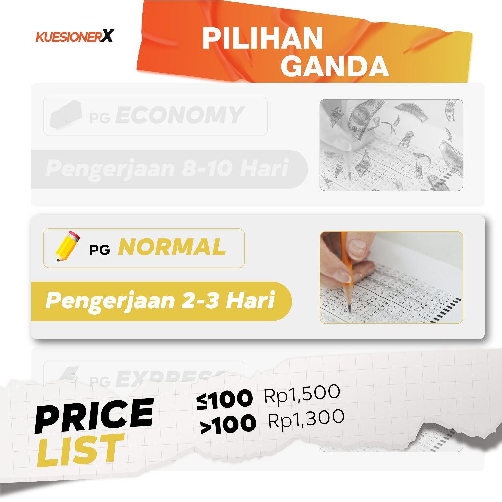 Jual Isi Kuesioner Valid dan Reliable (Pilihan Ganda) | KuesionerX ...