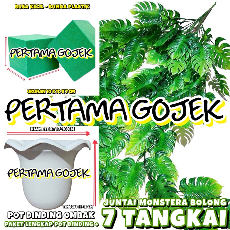 Jual PAKET LENGKAP JUNTAI MONSTERA BOLONG X7/ Daun Juntai/ Daun Plastik ...