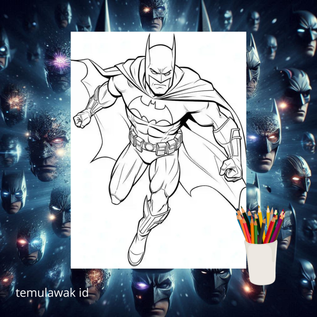 Jual BATMAN Kertas Gambar Mewarnai Anak Coloring Page | Shopee Indonesia